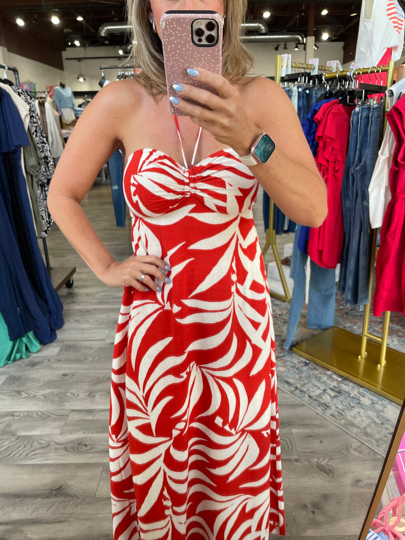 Elodi Vacances Midi Dress-Cabana Red – Pink Charming Boutique